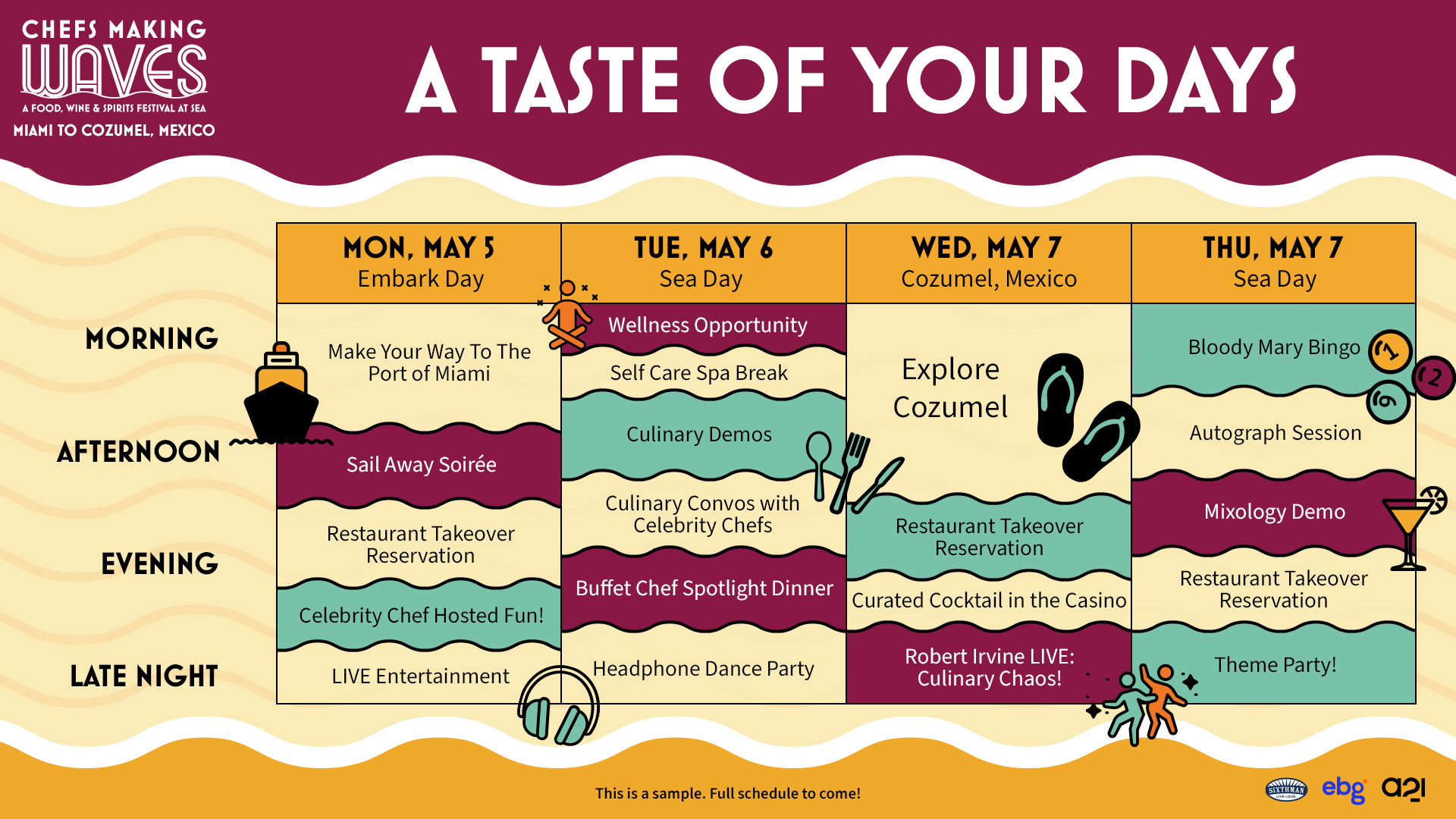 Schedule - Chefs Making Waves