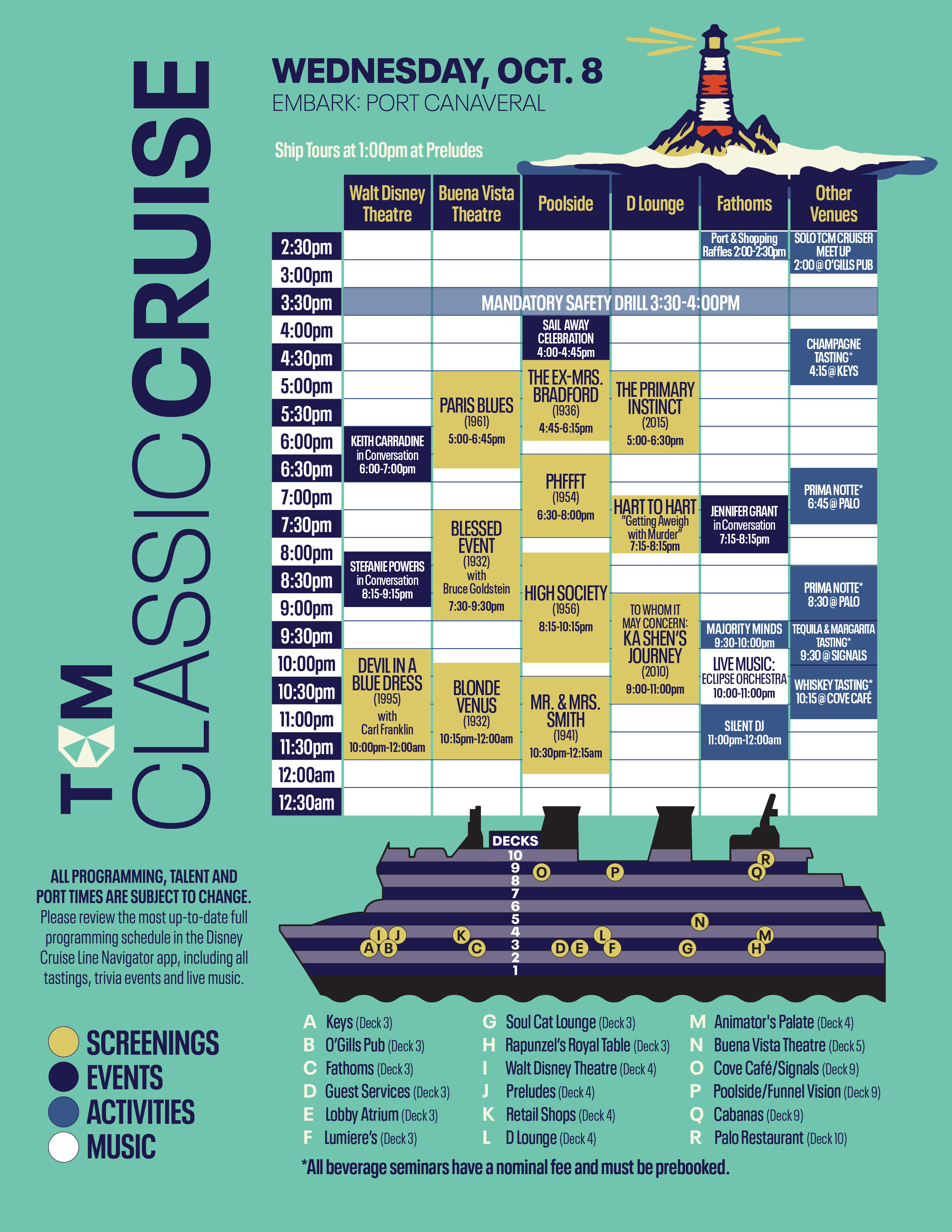 Schedule - TCM Classic Cruise
