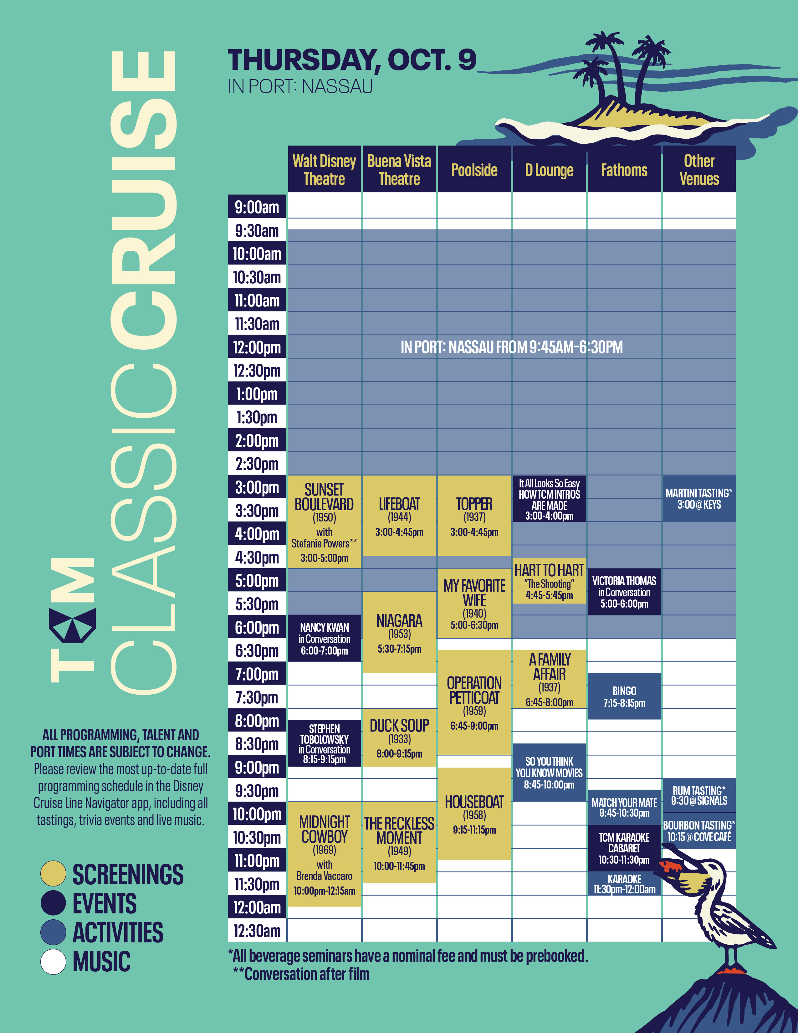 Schedule - TCM Classic Cruise